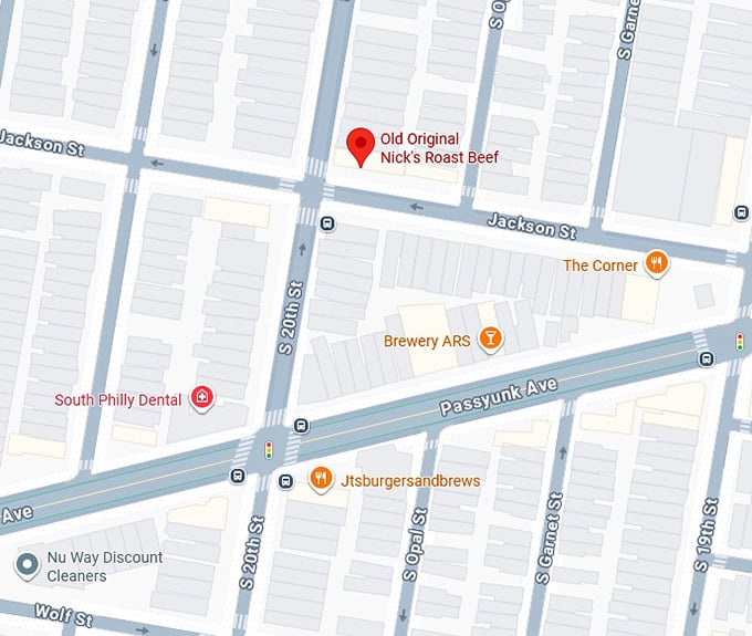 16. old original nick's roast beef map