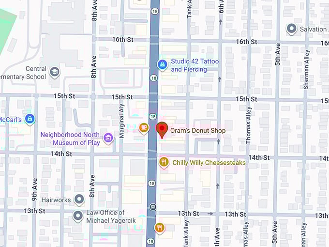 16. oram’s donut shop map