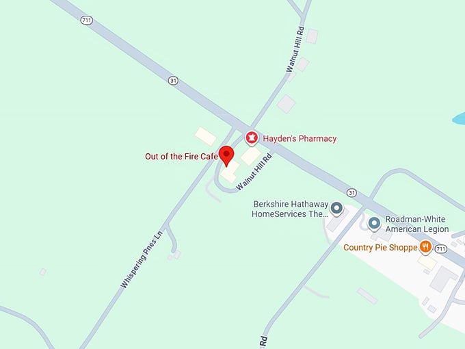 16. out of the fire cafe map