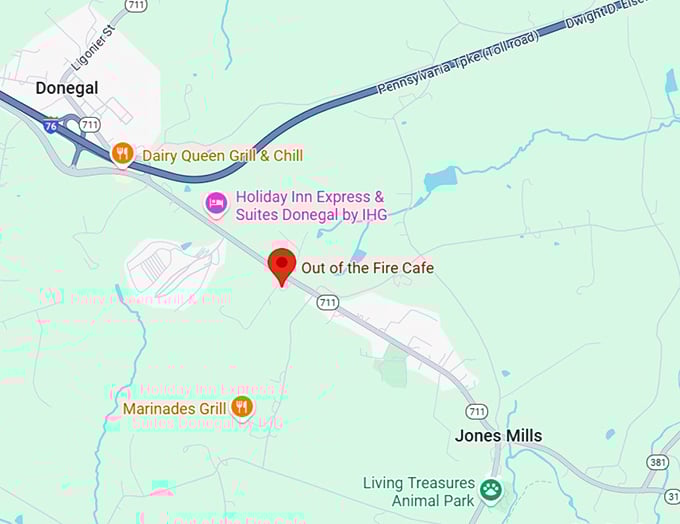 16. out of the fire café map