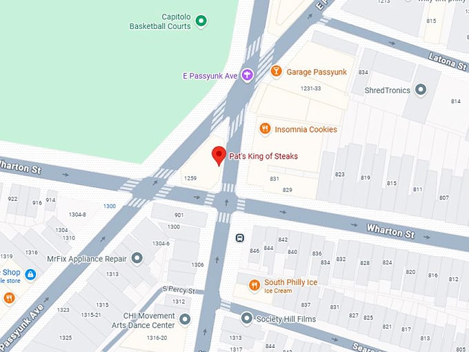 16. pat’s king of steaks map