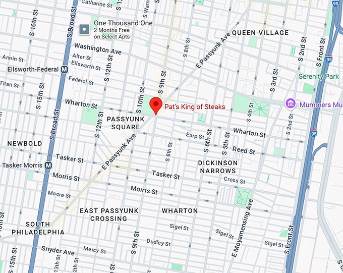 16. pat's king of steaks map