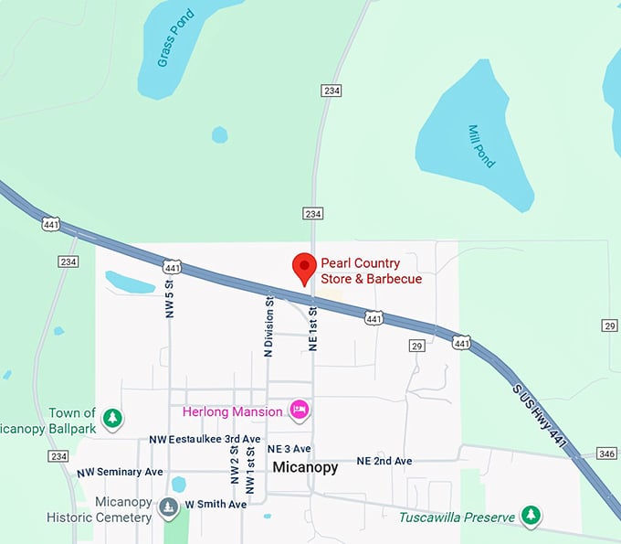 16. pearl country store & barbecue map