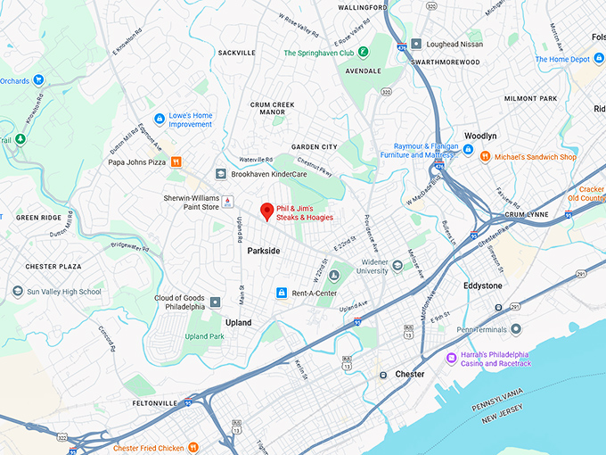 16. phil & jim’s steaks & hoagies map