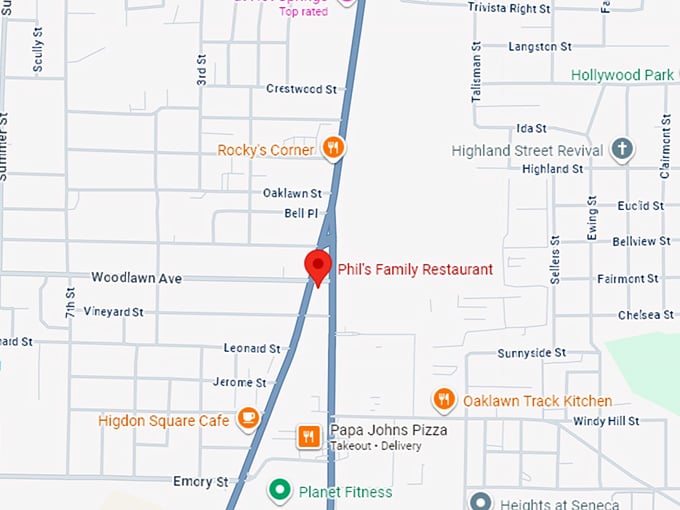 phil’s family restaurant map