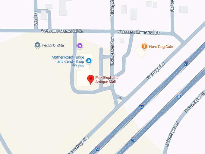 16. pink elephant antique mall map