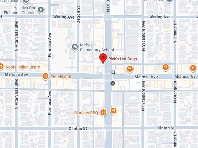 16. pink's hot dogs map