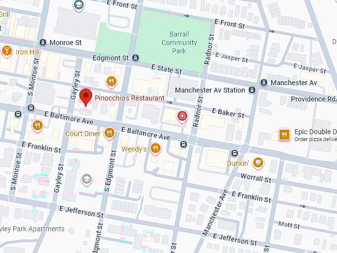 16. pinocchio's restaurant map