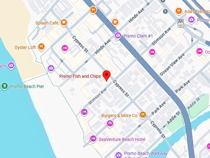 16. pismo fish and chips map
