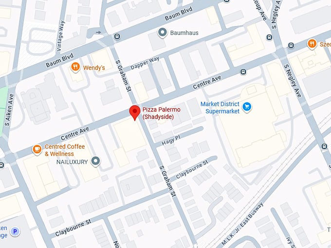 16. pizza palermo (shadyside) map