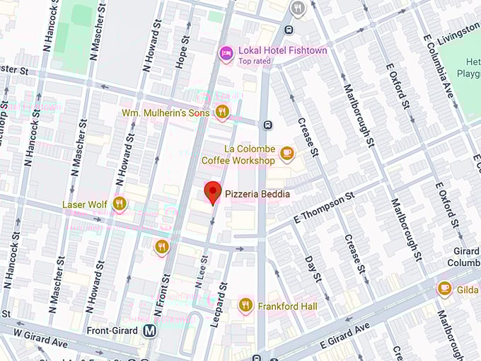 16. pizzeria beddia map