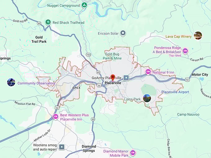 16. placerville, ca map