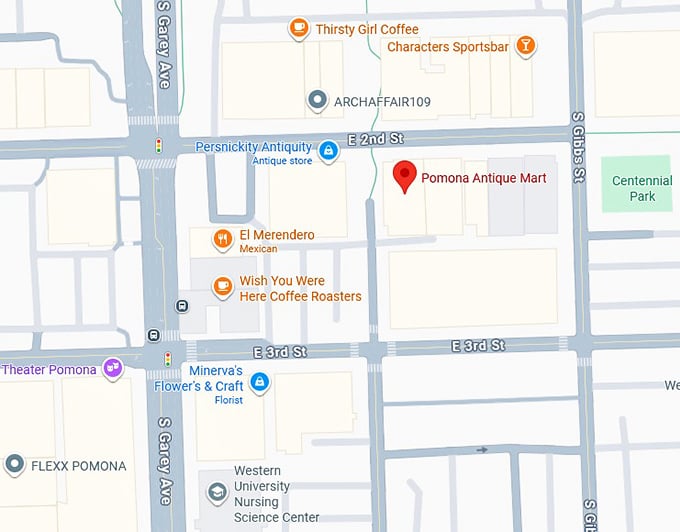 16. pomona antique mart (200 e 2nd st) map