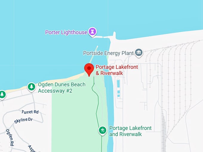 16. portage lakefront & riverwalk beach map