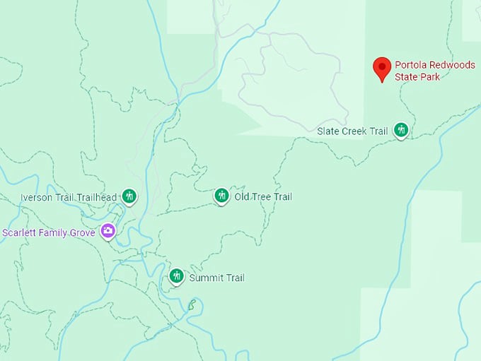 16. portola redwoods state park map
