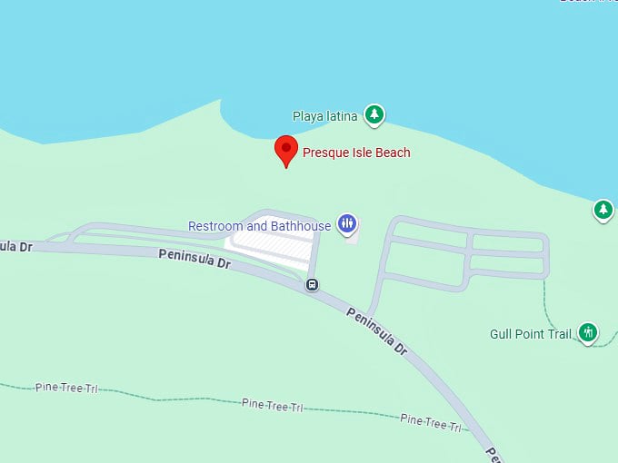 16. presque isle beach map