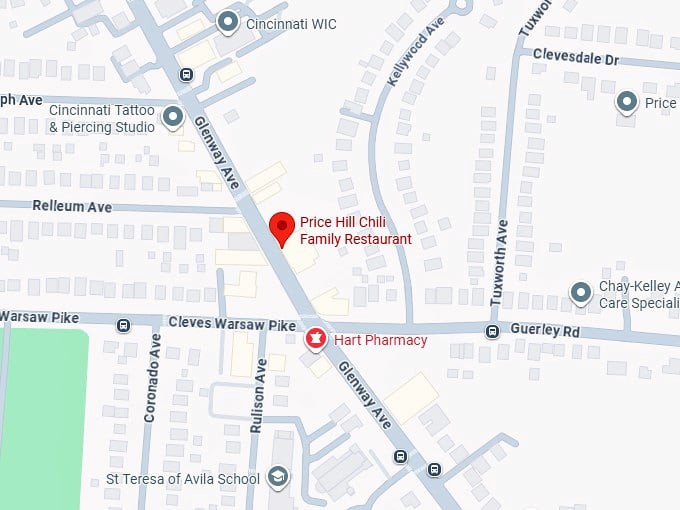 16. price hill chili family restaurant map