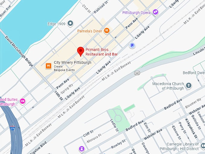 16. primanti bros. restaurant and bar map