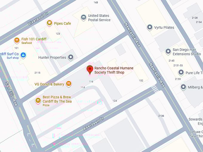 16. rancho coastal humane society thrift shop map