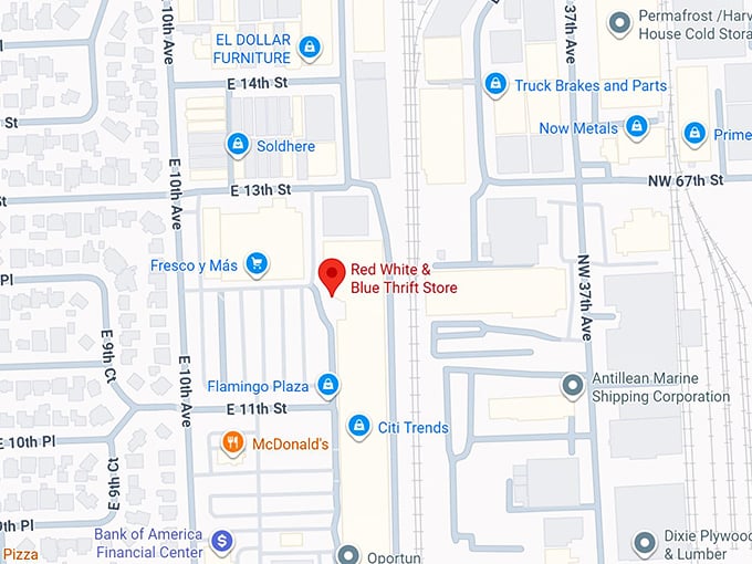 16. red white & blue thrift store map