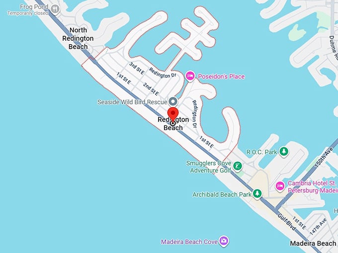 redington beach, fl map