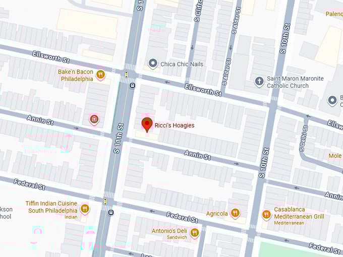 16. ricci's hoagies map