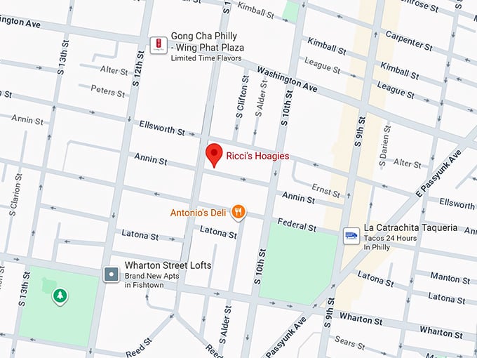 16. ricci’s hoagies map