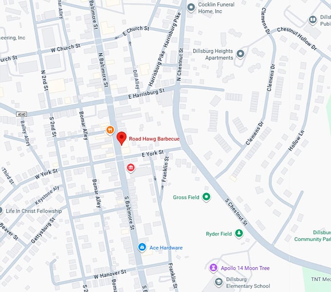 16. road hawg barbecue map