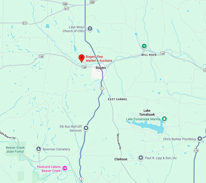 16. rogers flea market & auctions map