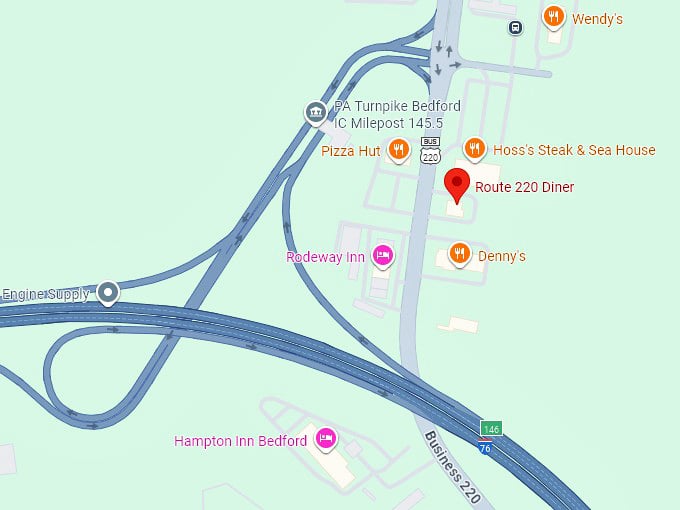16. route 220 diner map