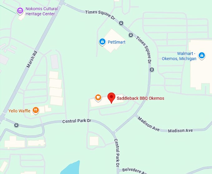 saddleback bbq okemos map