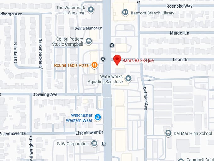 sam's bar b que map