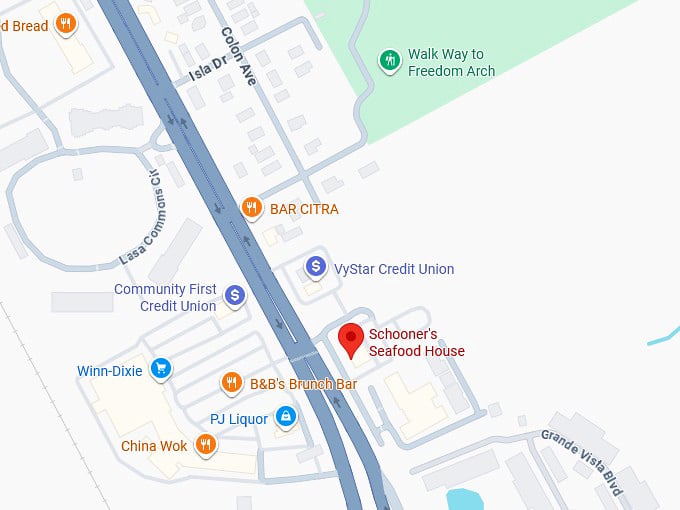 16. schooner's seafood house map