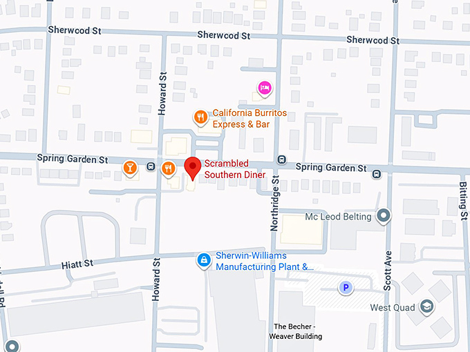 16. scrambled southern diner map