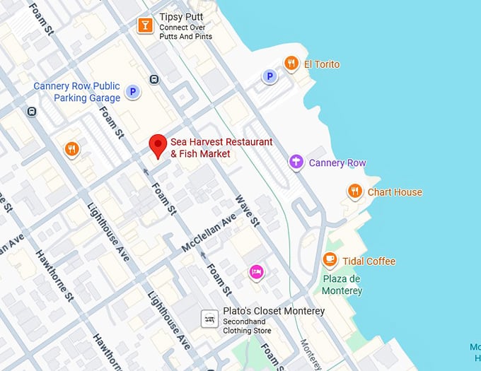 16. sea harvest restaurant & fish market map