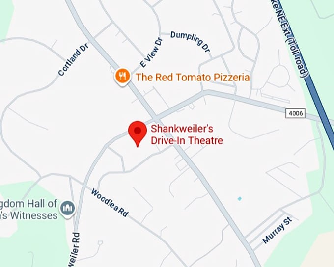 shankweiler's drive in theatre map