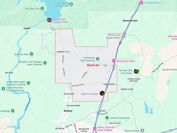 16. shasta lake map