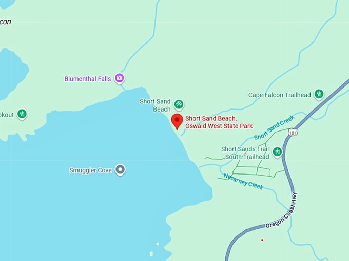 16. short sand beach map