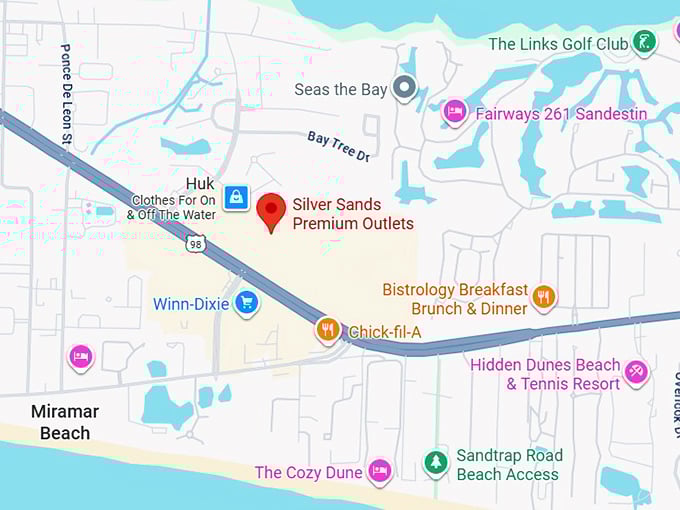 16. silver sands premium outlets map