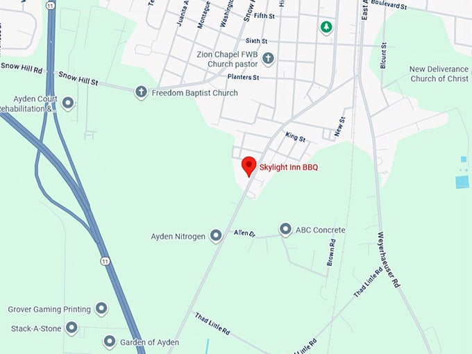16. skylight inn bbq map