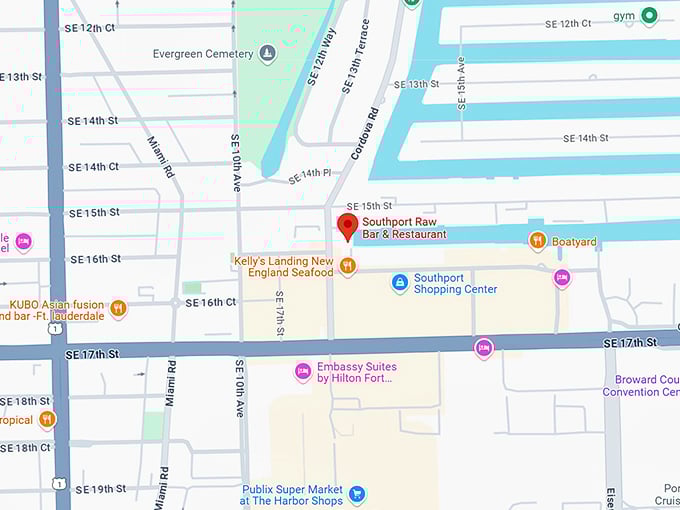 16. southport raw bar map