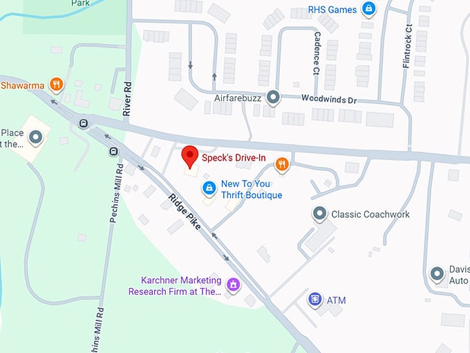 16. speck's drive in map