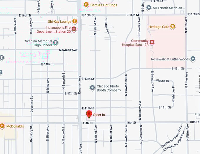 16. steer‑in restaurant map