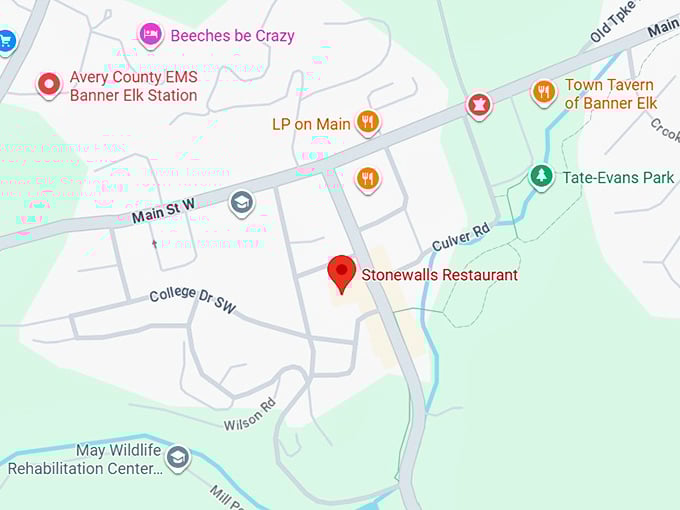 16. stonewalls restaurant map