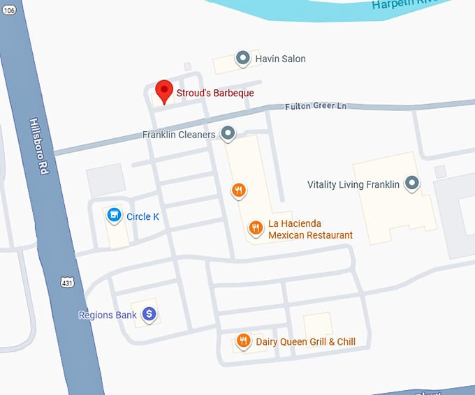 16. stroud’s barbeque map