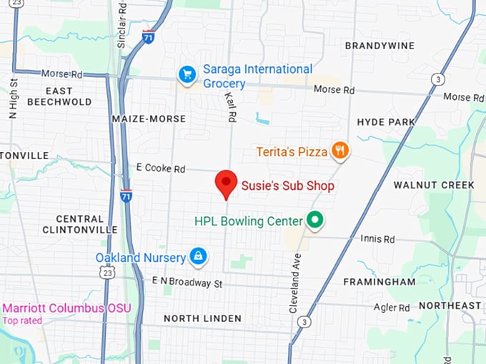 16. susie’s sub shop map