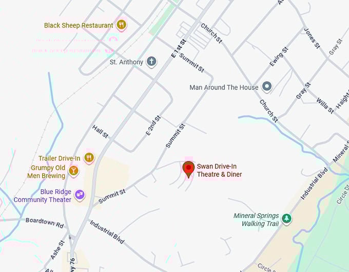 16. swan drive in theatre & diner map