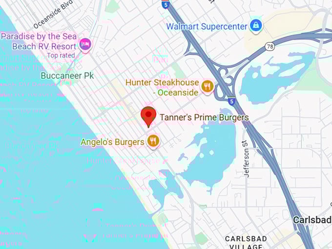 16. tanner’s prime burgers map