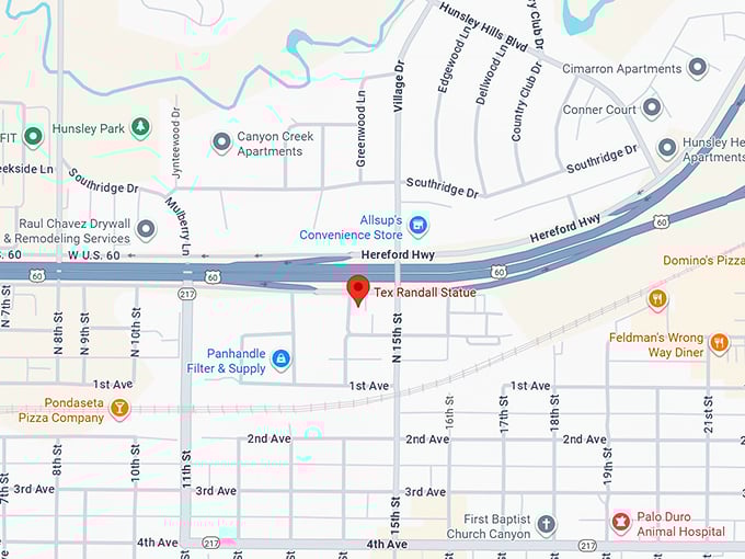 16. tex randall statue map