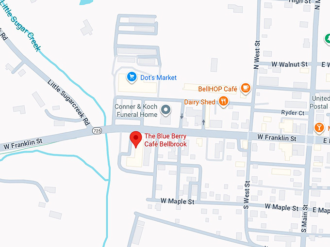 16. the blue berry café bellbrook map